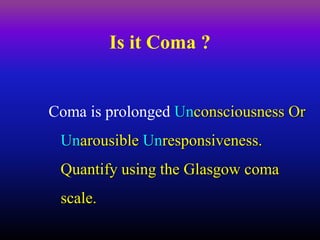 General approach and differential diagnosis of coma | PDF