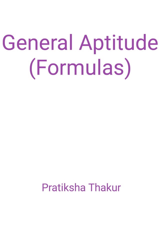 CSIR NET General Aptitude (Formulas) | PDF