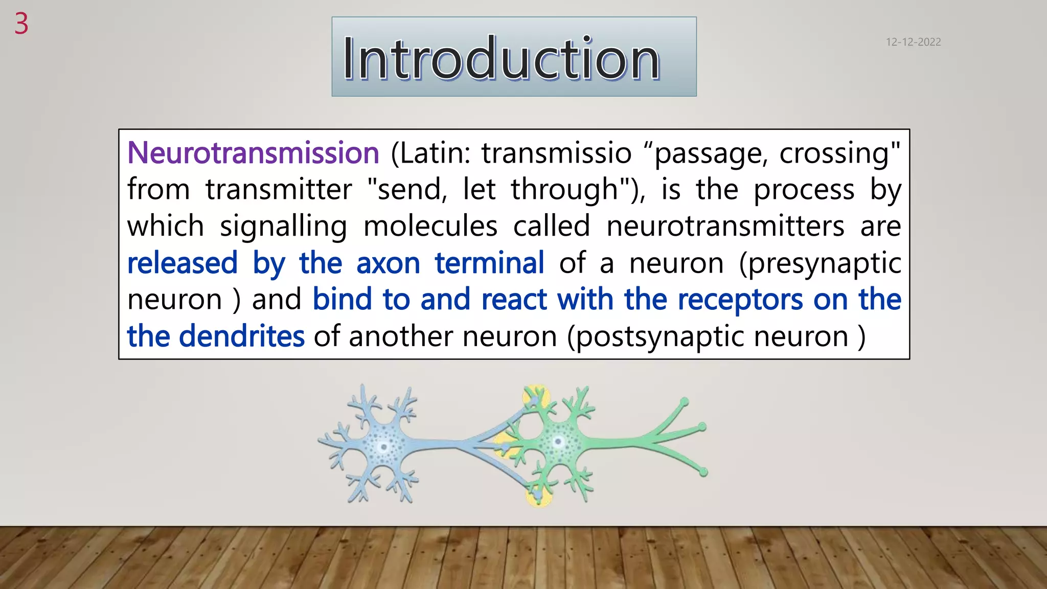 Neurotransmitters/General aspect and steps involved in neurotransmission.pptx