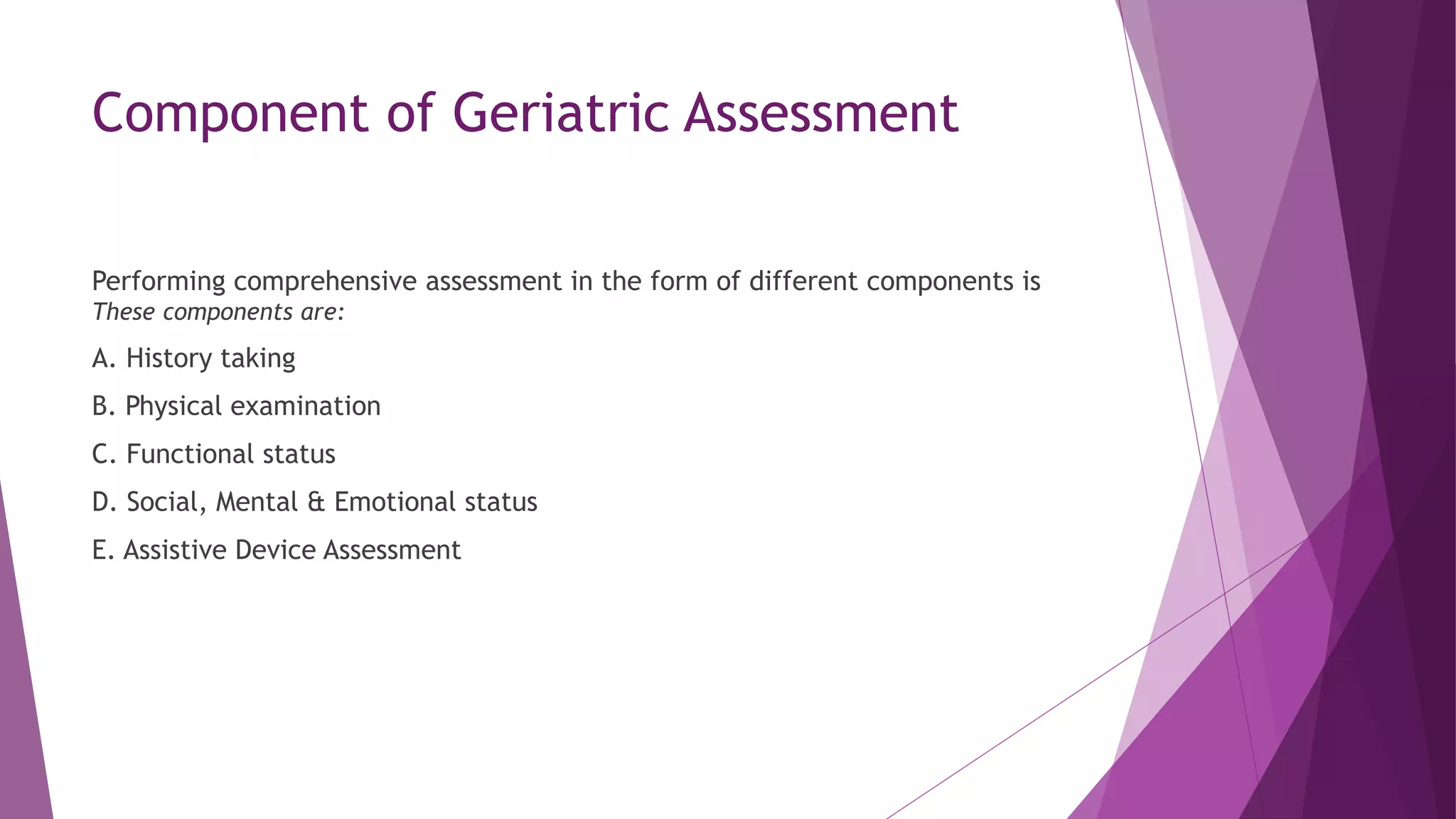 General Assessment for Older Adults in Physical Therapy | PPTX