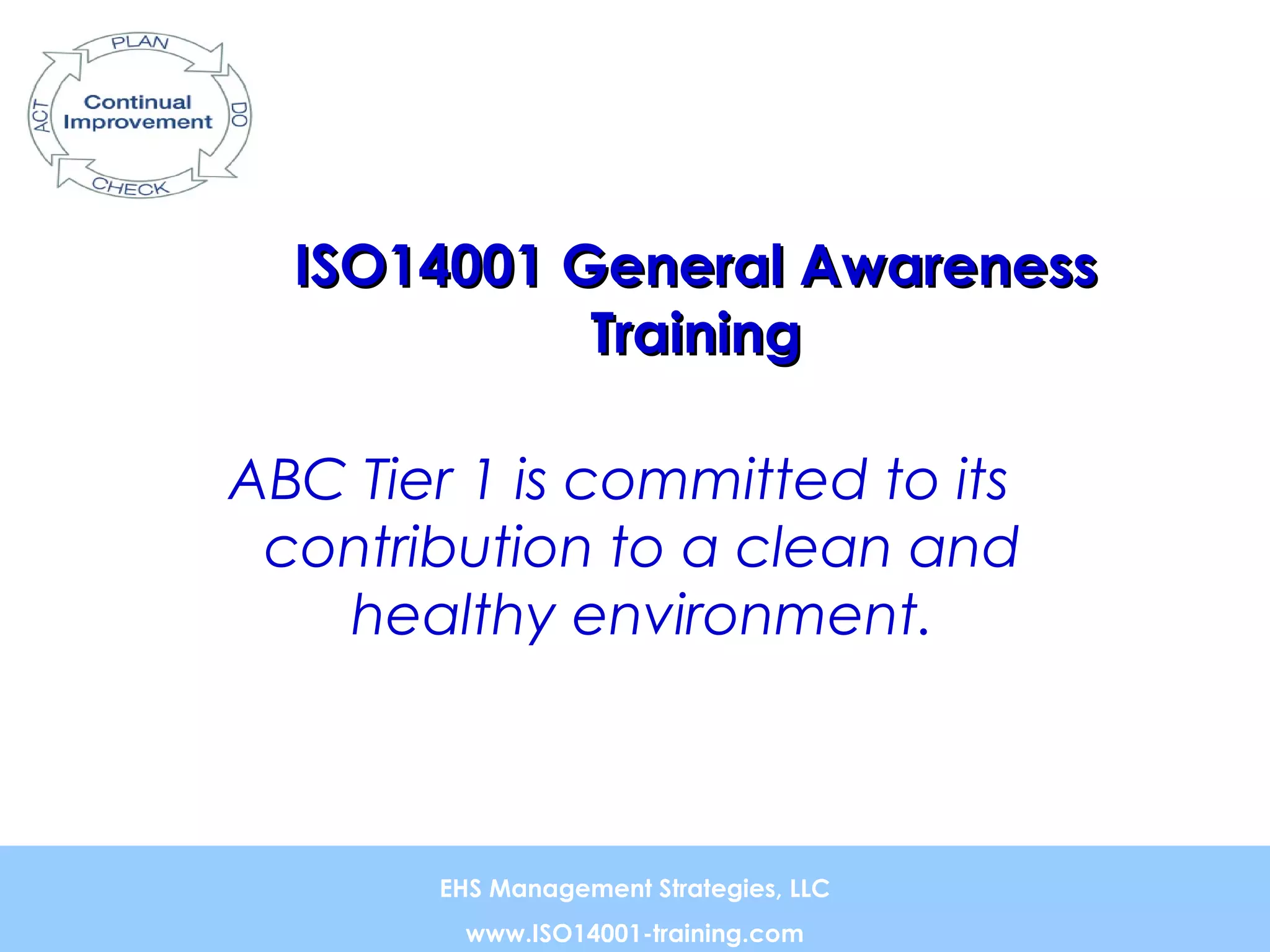 ISO 14001 General Awareness | PPT