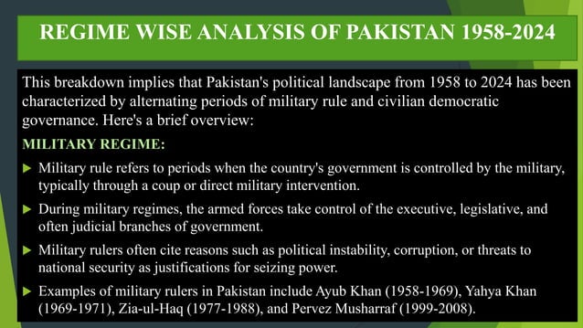 General Ayub Khan Era and rule in Pakistan | PPTX