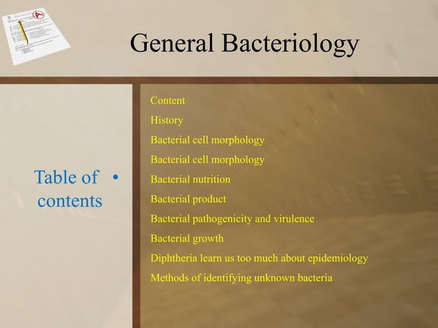 General bacteriology concise course | PPT