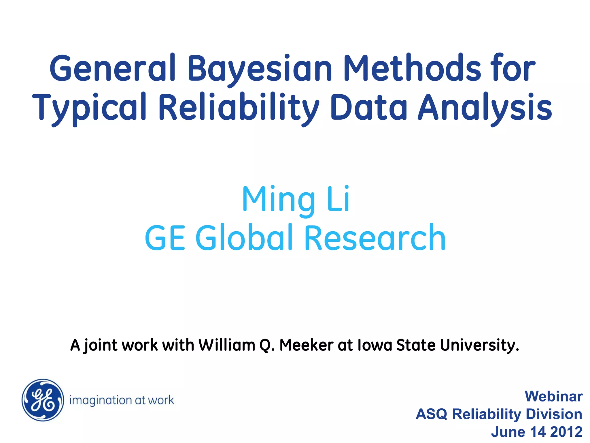 General bayesian methods for typical reliability data analysis | PDF