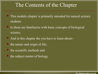 General Biology.-Chapter one.PowerPoints | PPT