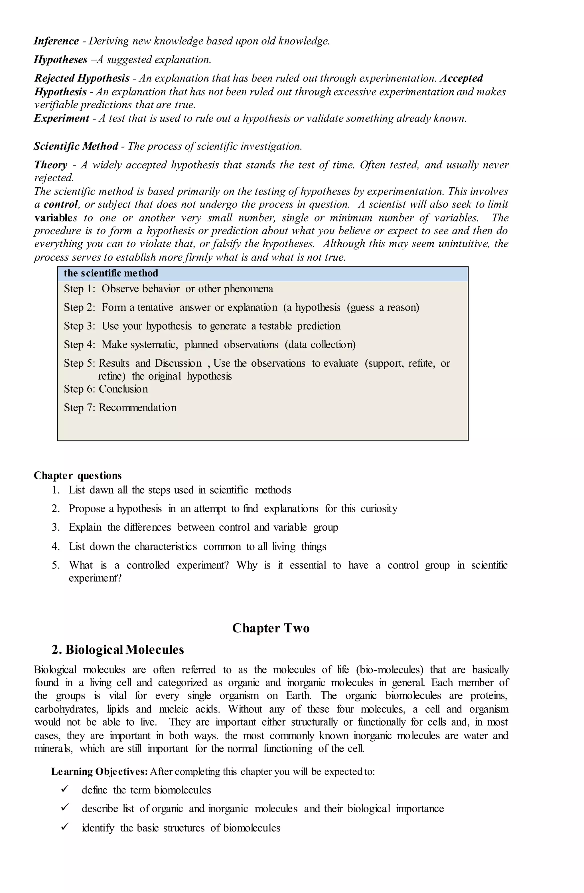 General biology module | DOC