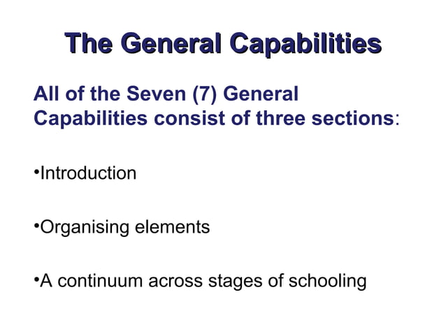 Australian Curriculum: General Capabilities | PPT