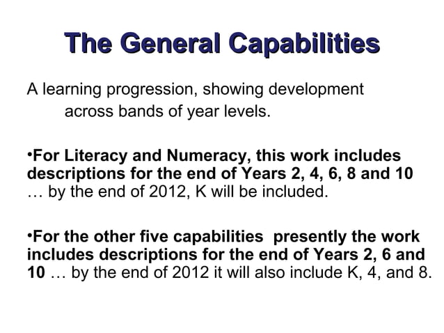 Australian Curriculum: General Capabilities | PPT