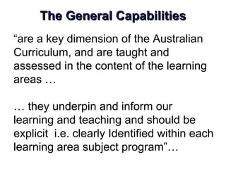 Australian Curriculum: General Capabilities | PPT