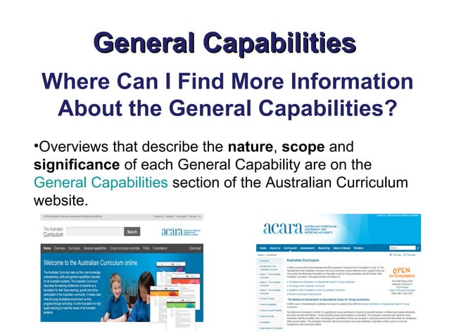 Australian Curriculum: General Capabilities | PPT