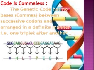 General characteristic of genetic code | PPT