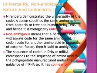 General characteristic of genetic code | PPT