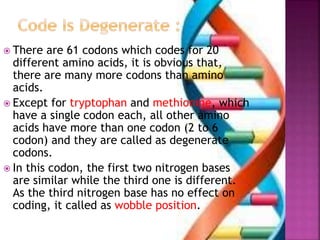 General characteristic of genetic code | PPT