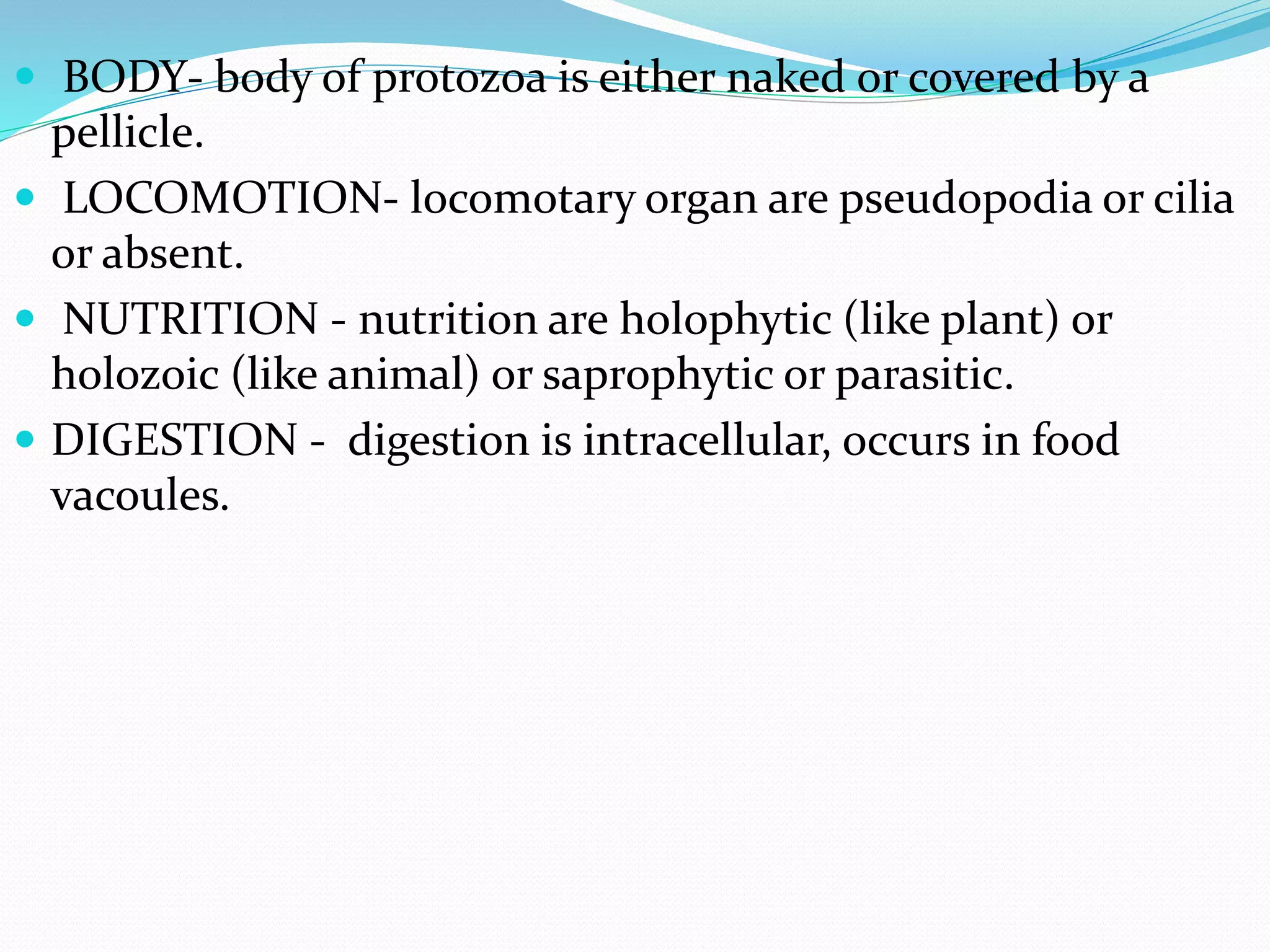 General characteristics of protozoa | PPTX