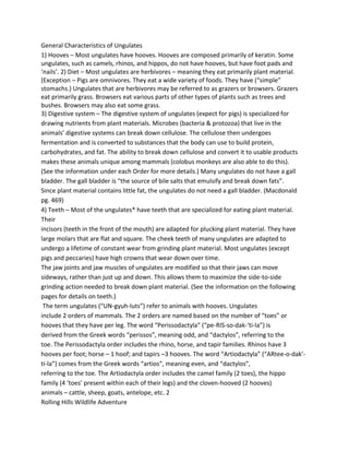General characteristics of ungulates | DOCX