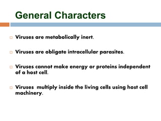 General characteristics of virus | PPTX