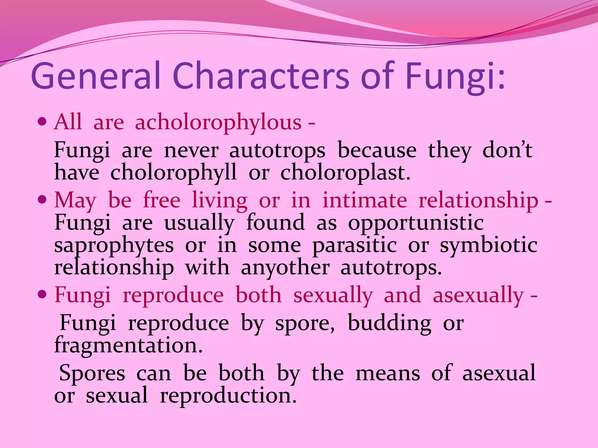 General charactersistics of fungi | PPTX