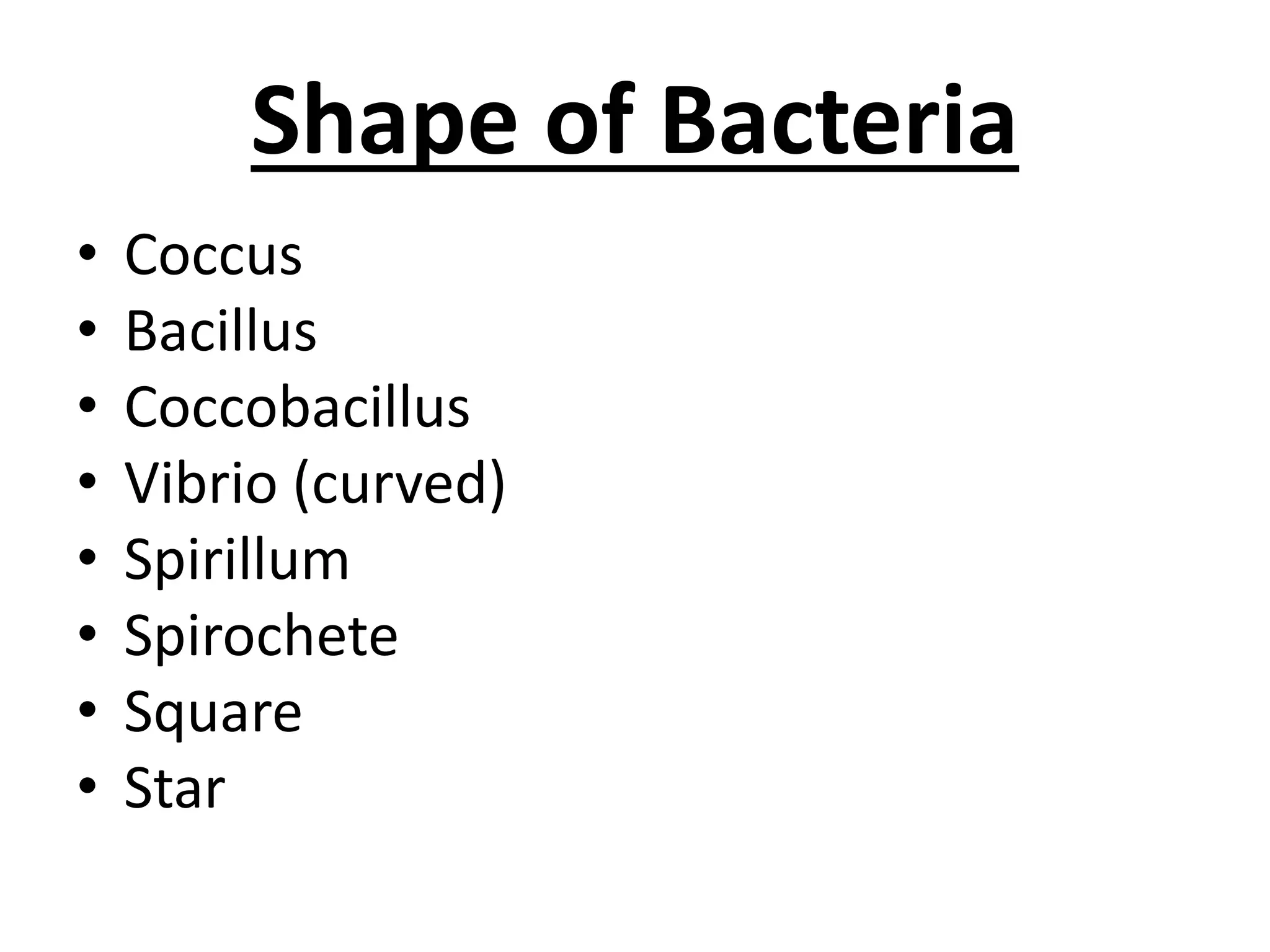 General characters of bacteria and clasification | PPTX | Lung and ...