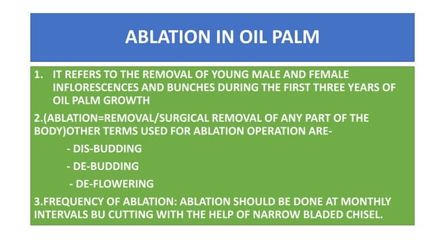 GENERAL CHAREACTERS OF OILPALM AND LEAF PRUNING AND ABLATION.pptx ...