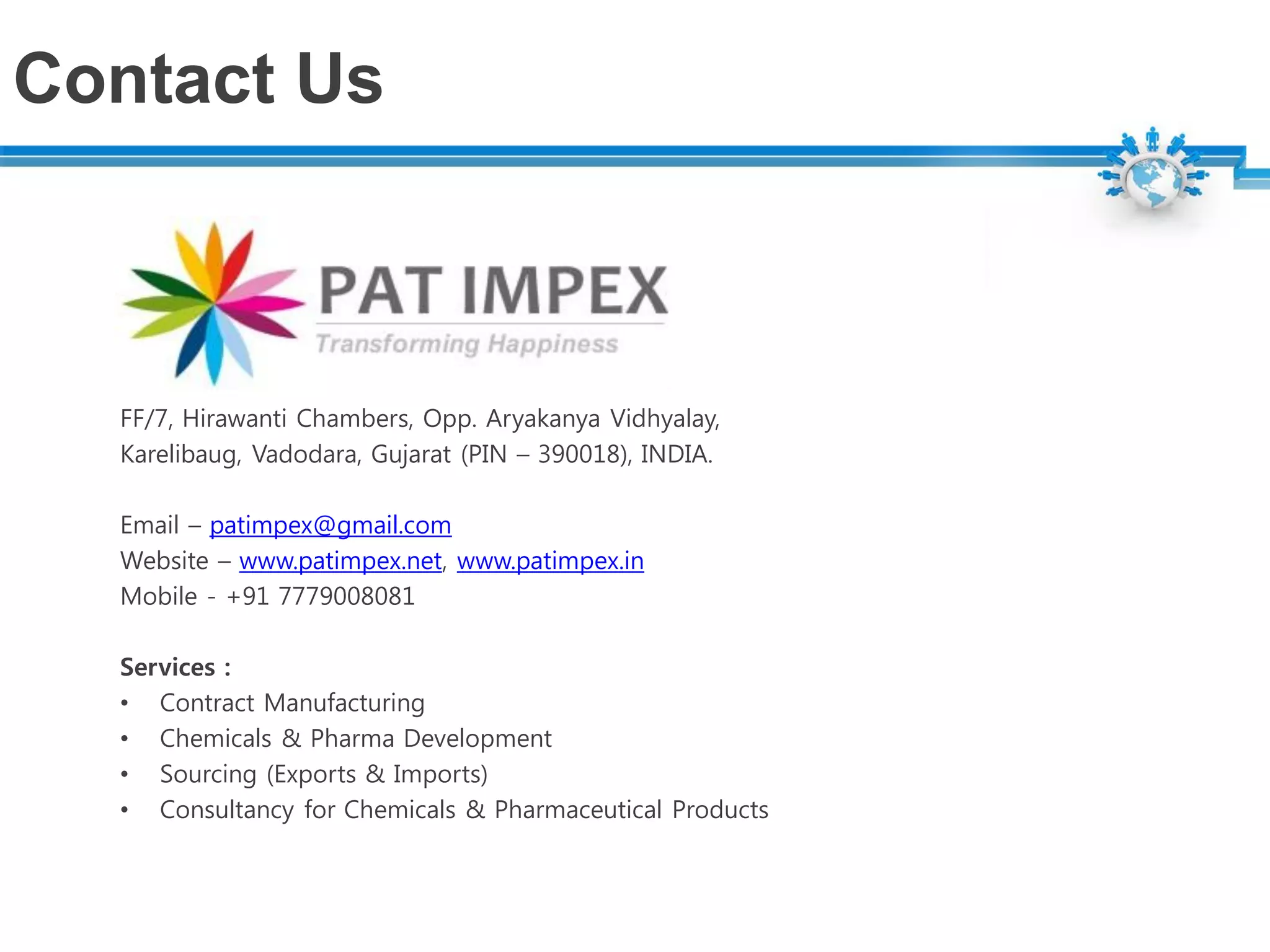 PAT IMPEX INDUSTIRAL CHEMICALS, SOLVENT IN VADODARA GUJARAT INDIA | PDF