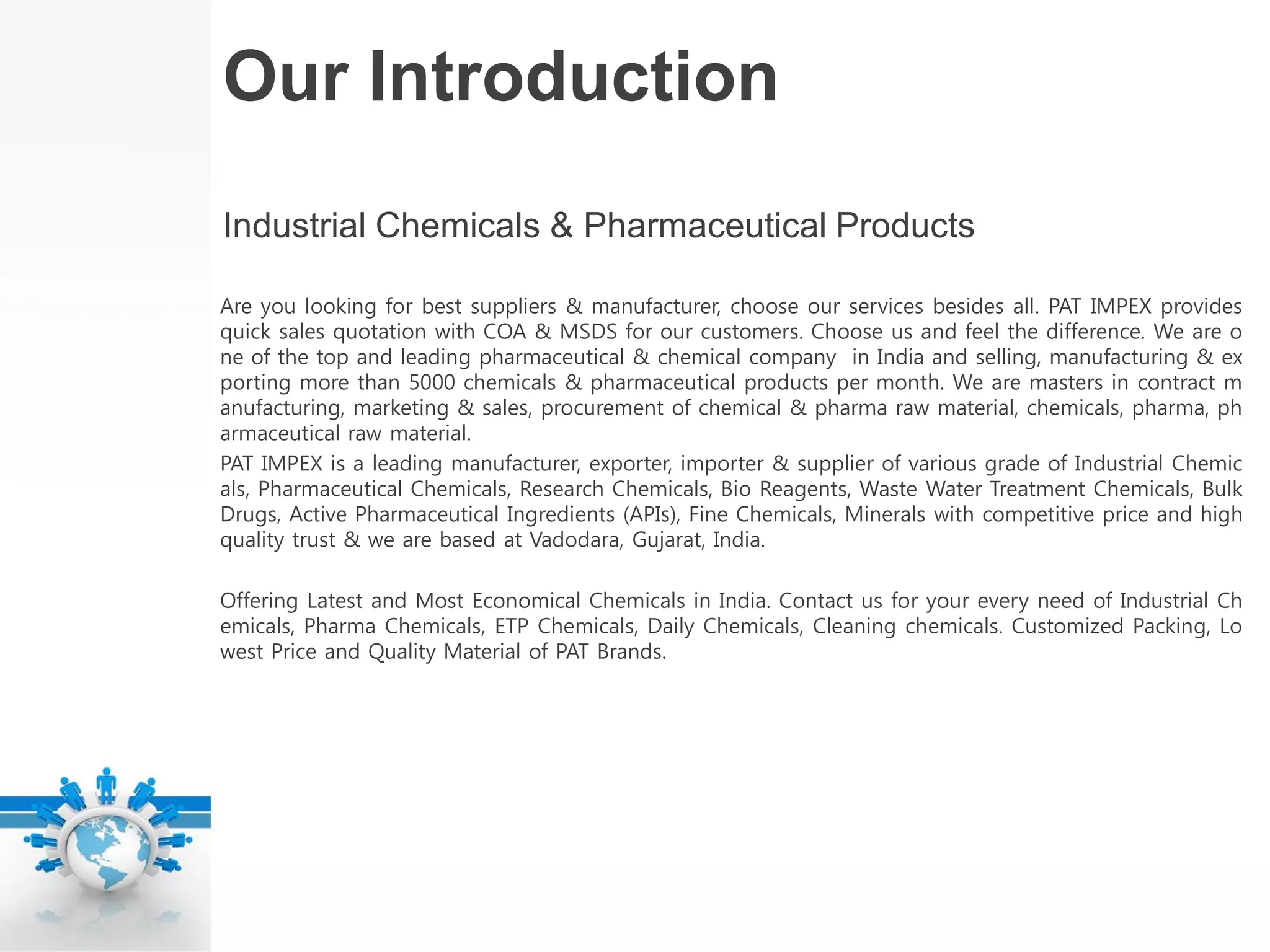 PAT IMPEX INDUSTIRAL CHEMICALS, SOLVENT IN VADODARA GUJARAT INDIA | PDF