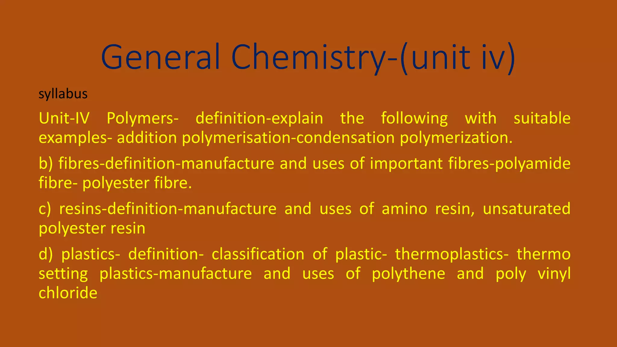 General chemistry (unit iv) | PPT