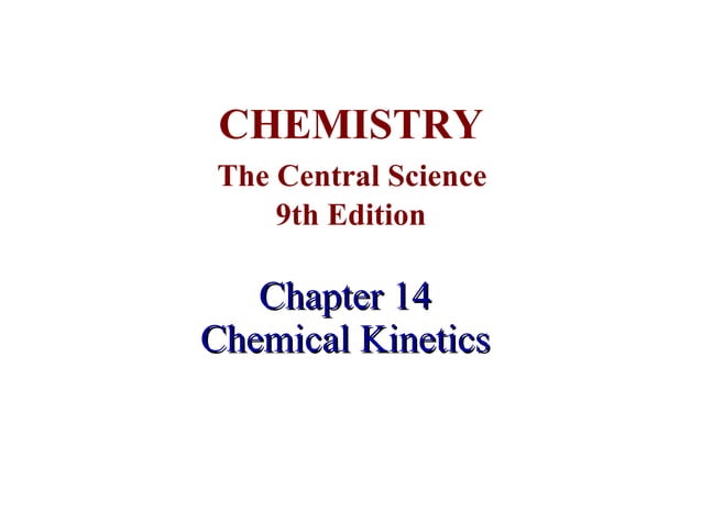 General chemistry ii chapter 14 | PPT