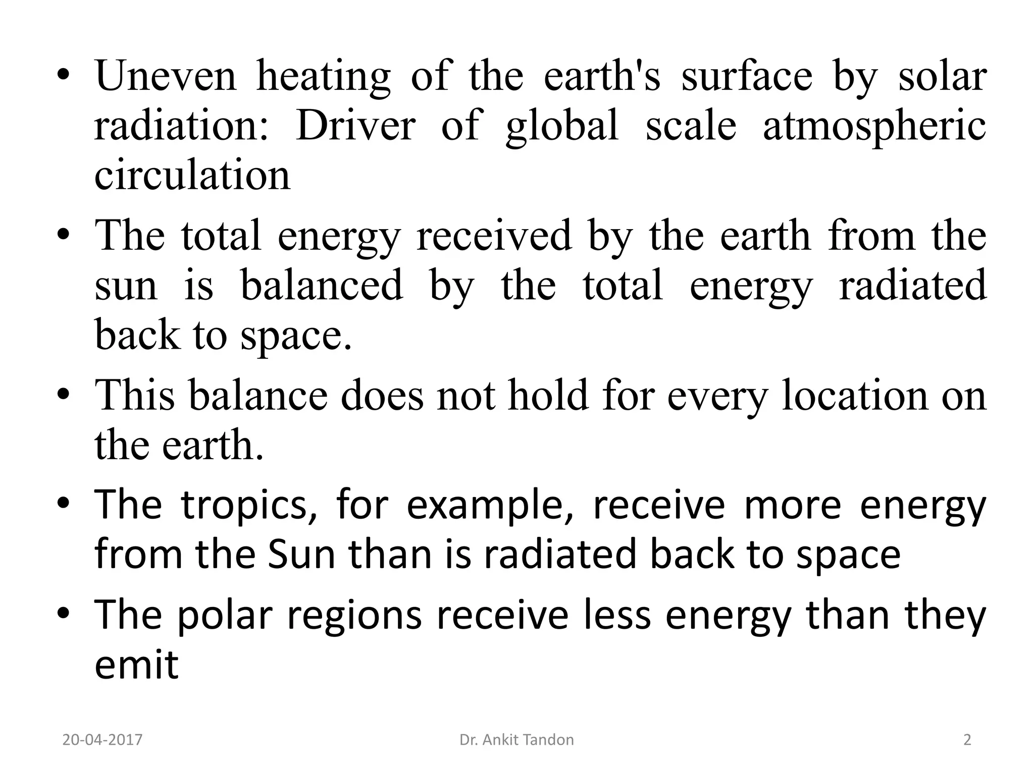 General circulation of the atmosphere | PPTX