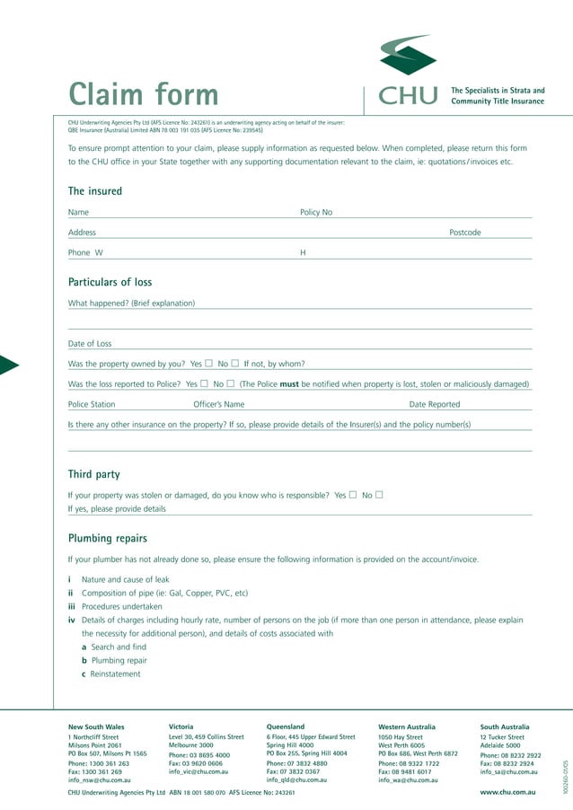 General Claim Form | PDF