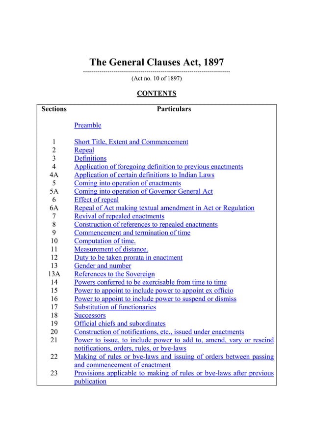 General clauses act 1897.bose