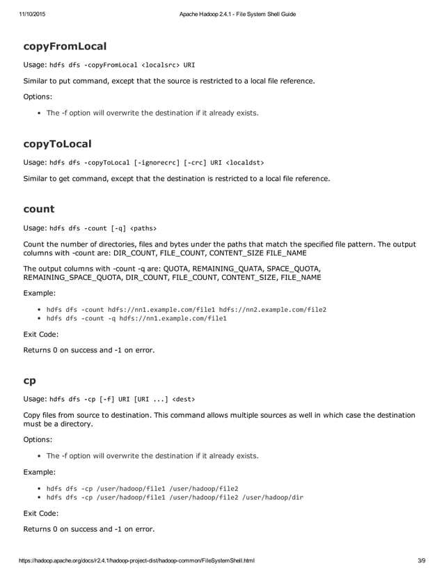 General apache command for hadoop | PDF