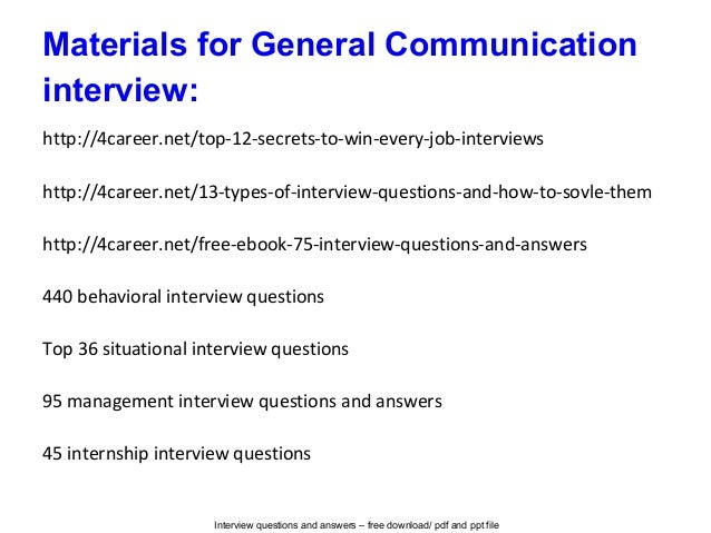 General communication interview questions and answers