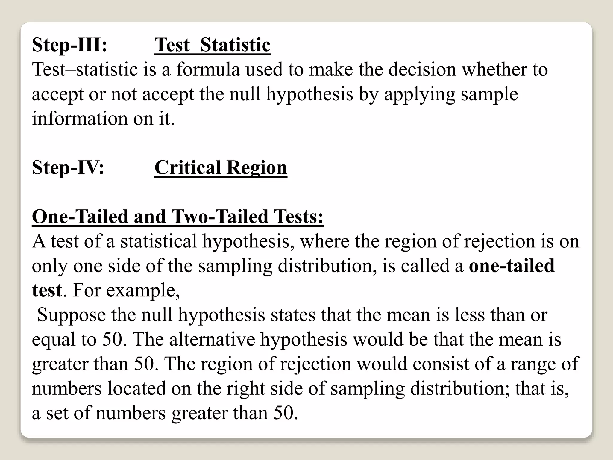 General concept for hypohtesis testing | PPTX