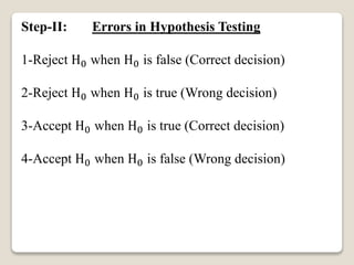 General concept for hypohtesis testing | PPT