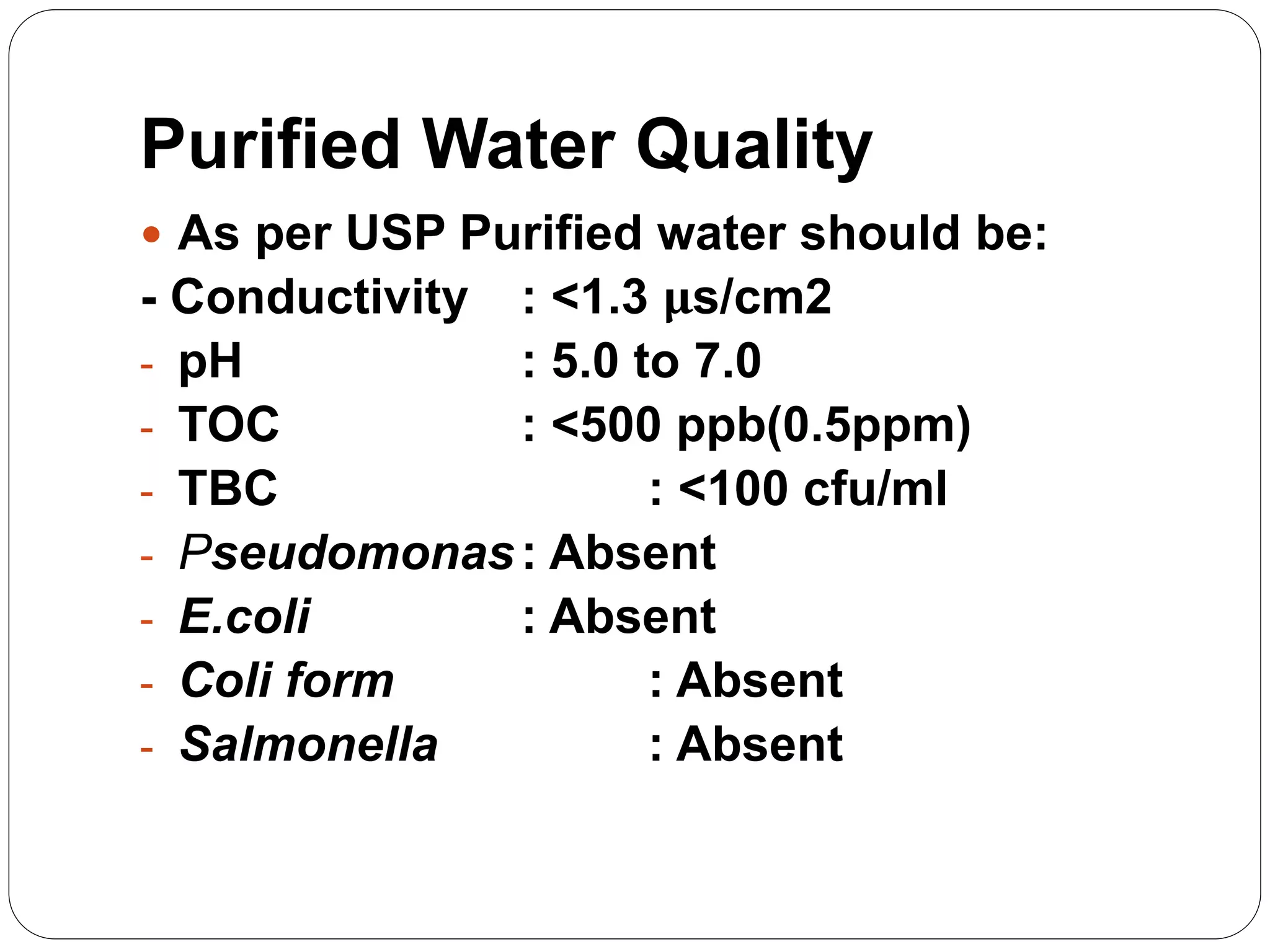 General concept for pharmaceutical water | PPT