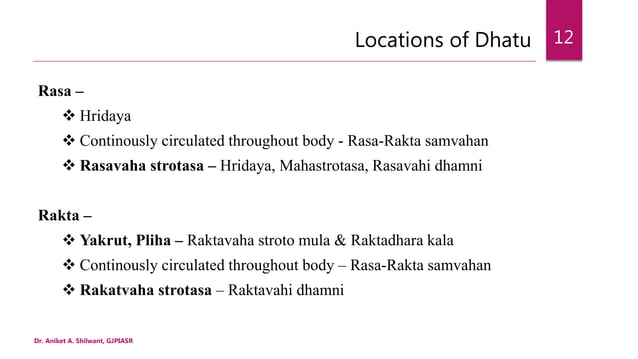 GENERAL CONCEPT OF DHATU | PPTX