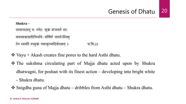 GENERAL CONCEPT OF DHATU | PPTX