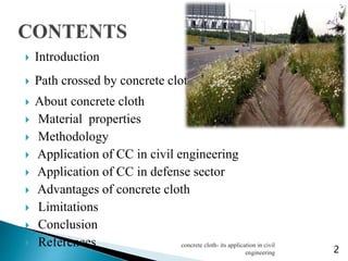 General concretecloth itsusesandapplicationsinppt-160815055715 | PDF