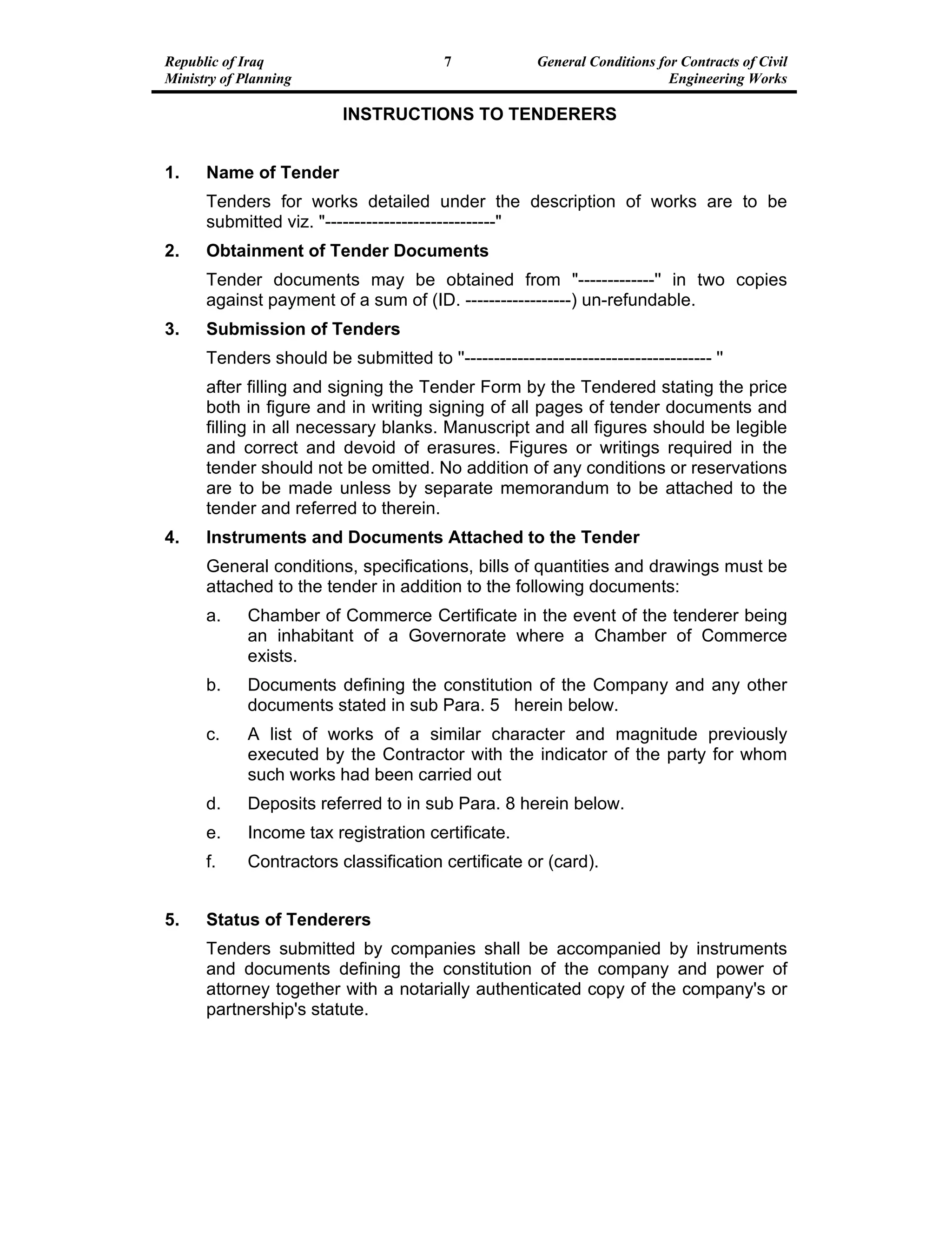 GENERAL CONDITIONS FOR CONTRACTS OF CIVIL ENGINEERING WORKS | PDF