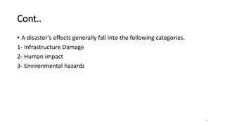 General Consequences of Disasters ...