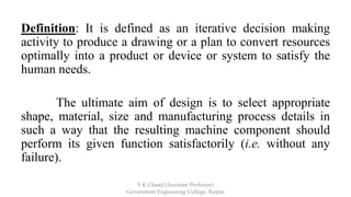 General considerations of MAchine Design | PDF