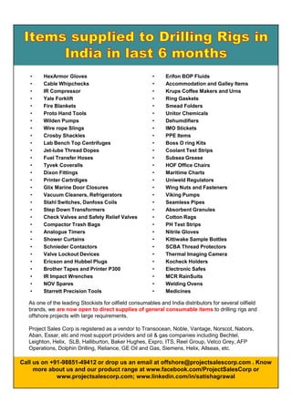 General Consumables for Offshore Drilling Rigs | PDF