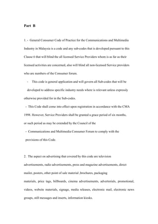 General Consumer Code Of Practice | DOC