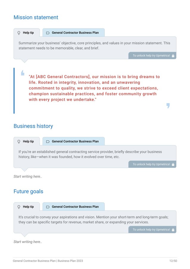 general contractor business plan example | PDF