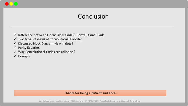 General Convolutional Encoder | PPT