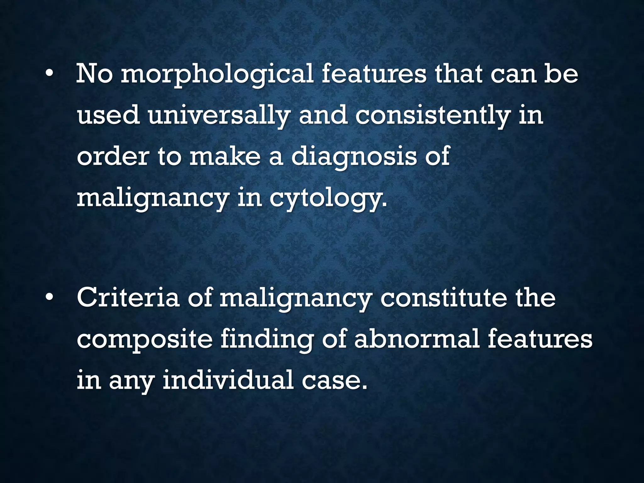 General criteria of malignancy | PDF