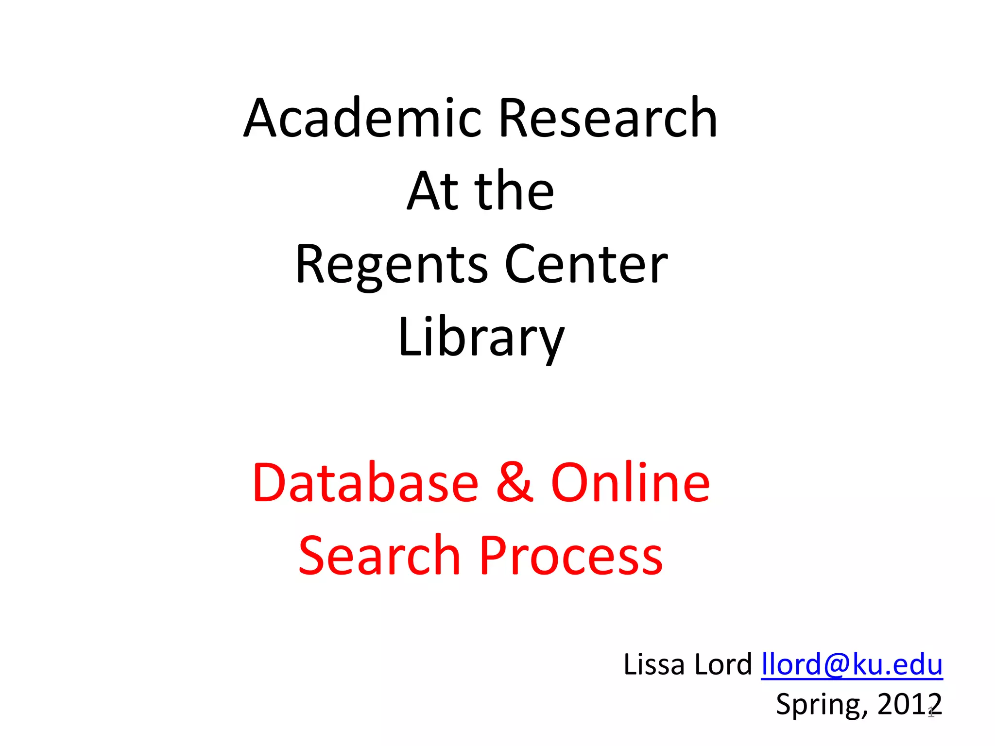 Database & Academic Research | PDF