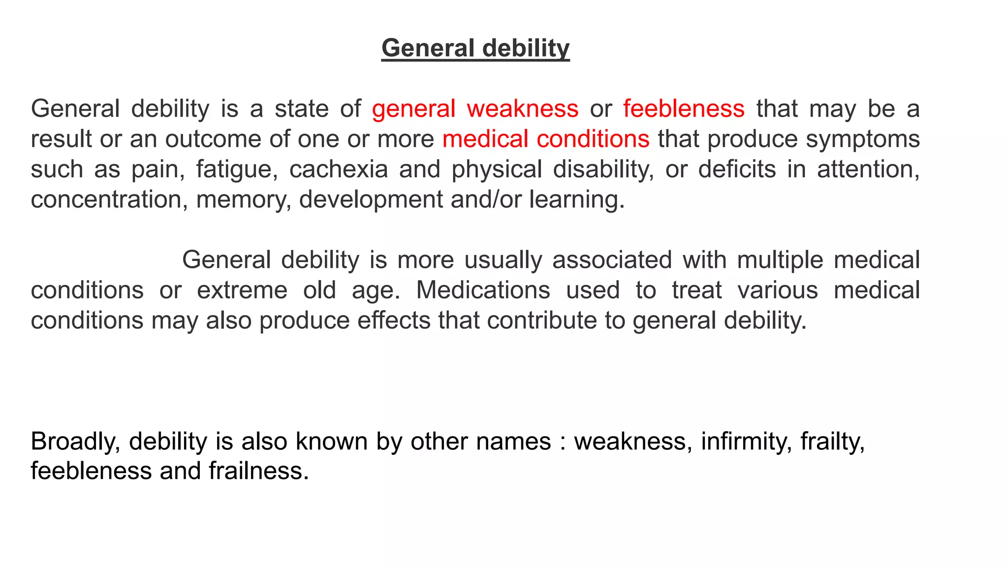 General debility | PPTX