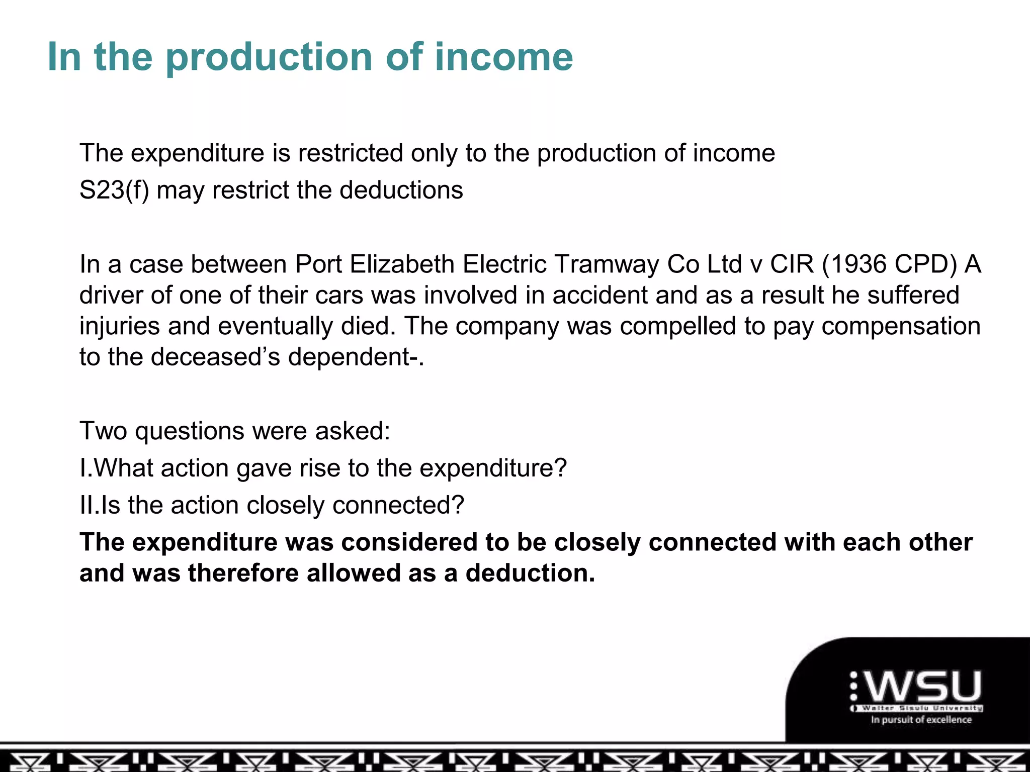 General Deduction Formulas Ppt