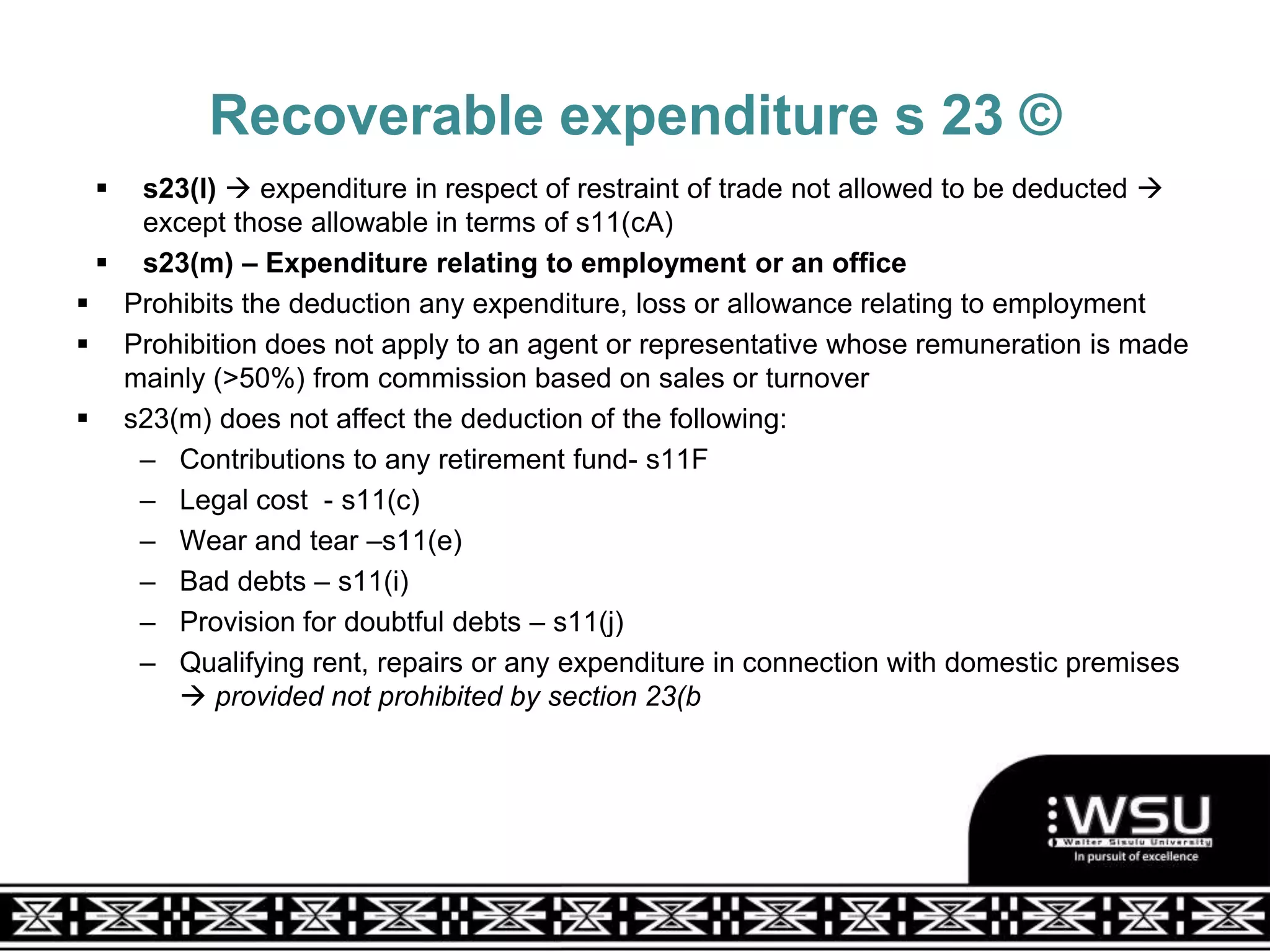 General Deduction Formulas Ppt